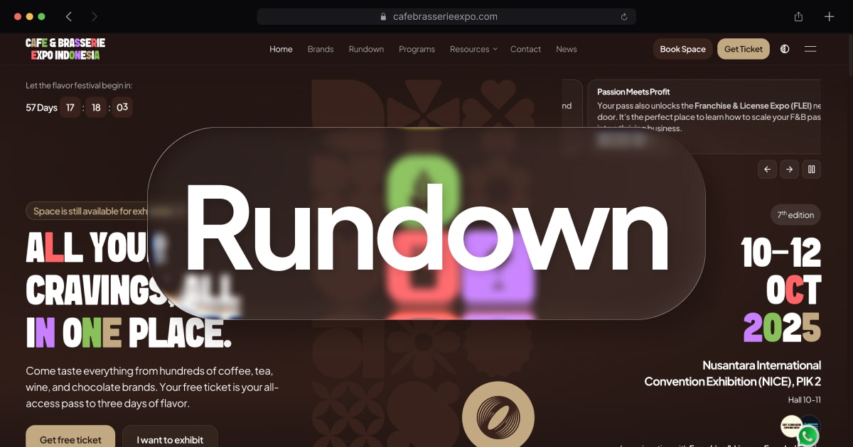 Rundown · Café & Brasserie Expo Indonesia (CBE)